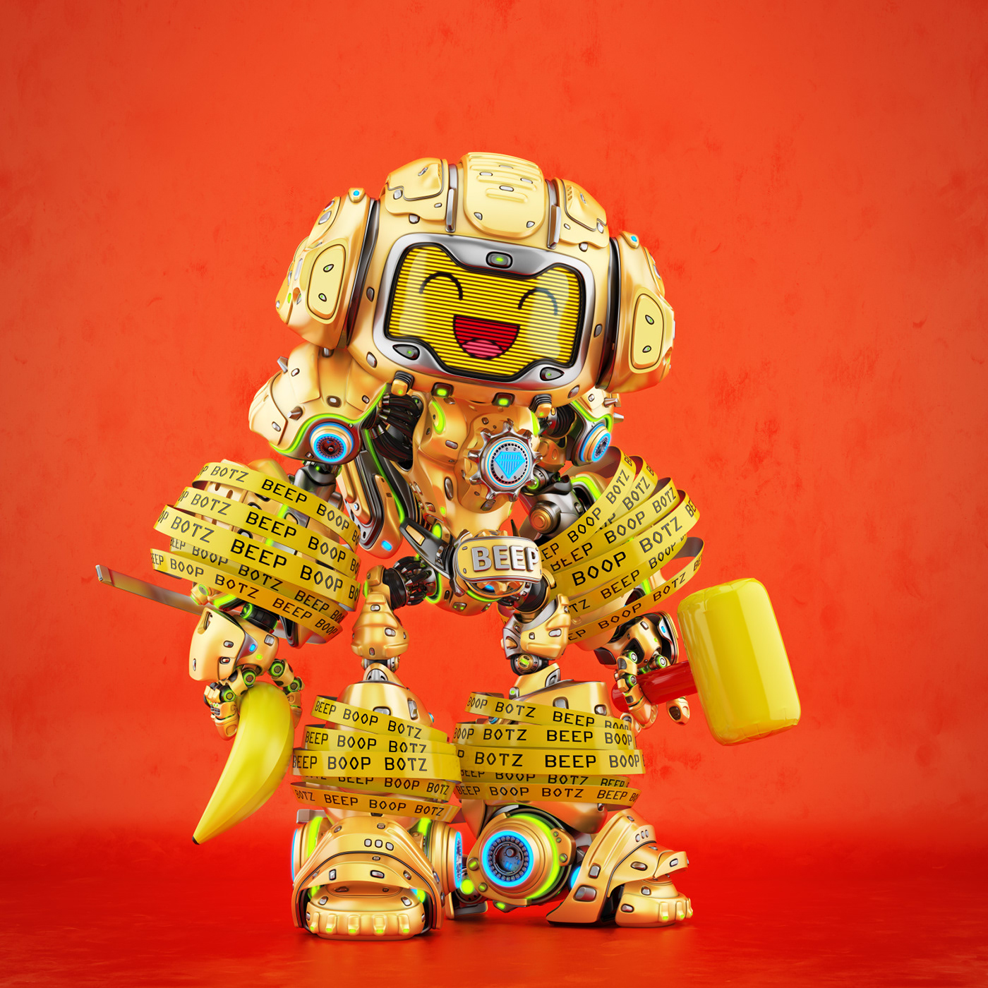 酷酷的Banana bot机器人，造型呆萌又可爱~ - 普象网