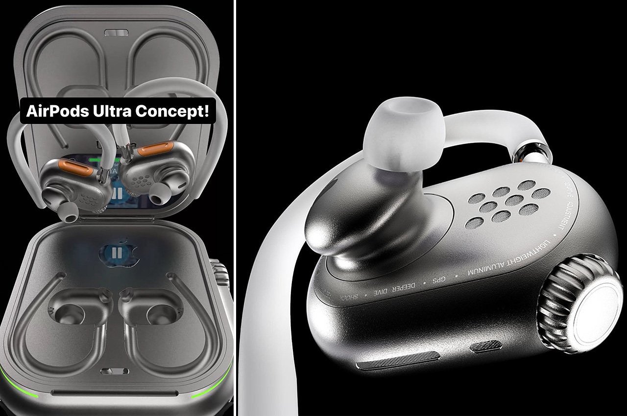 带有watch ultra造型的Airpods是最不寻常的苹果运动和极端冒险耳机~ - 普象网