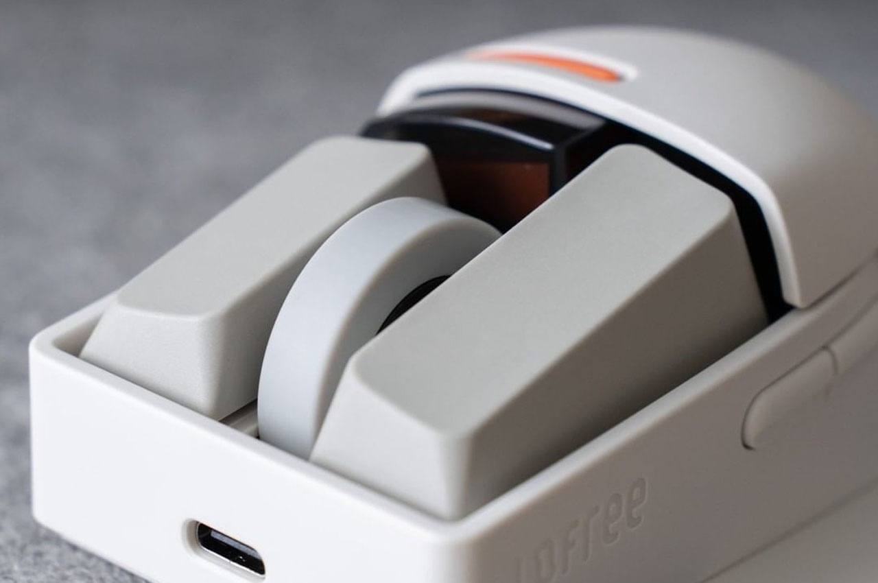 复古风格的LOFREE TOUCH PBT无线鼠标配有可插拔键帽 - 普象网