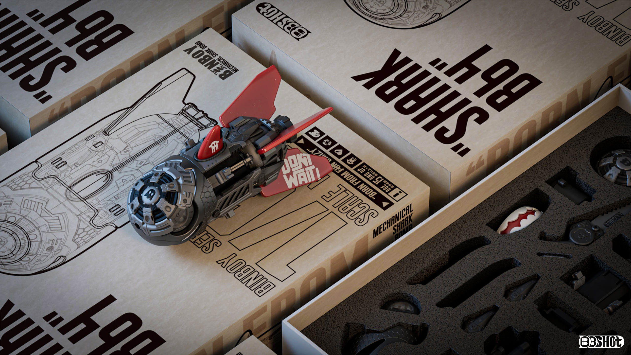 [拼装玩具]Shark B64 机械鱼弹 - 普象网