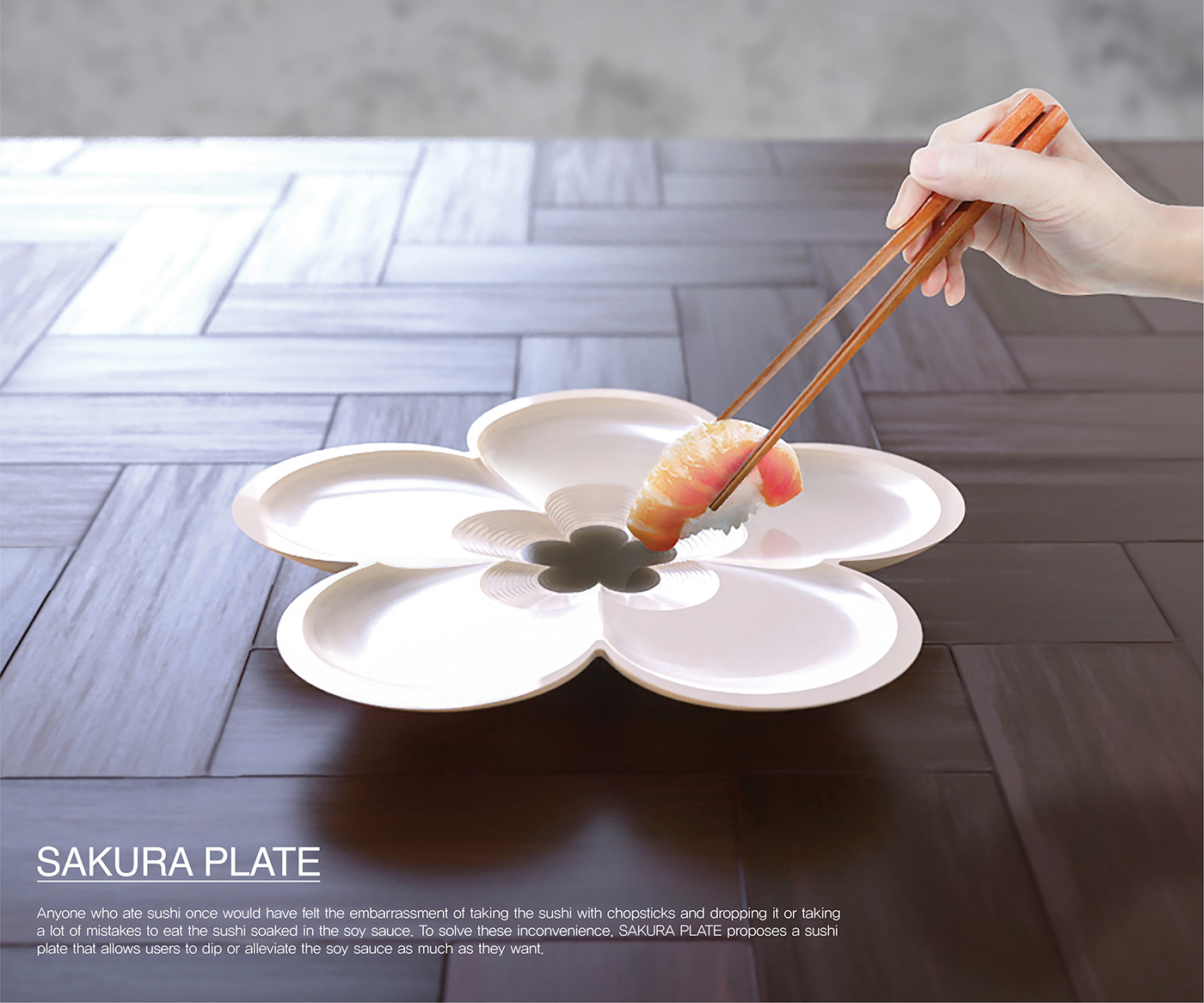 SAKURA PLATE | Sushi plate for proper soy sauce - 普象网